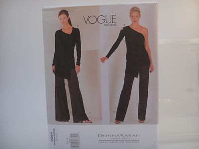Vogue 2064, DONNA KARAN Misses' Wrap Top & Two Variations Pants Size (6 ...