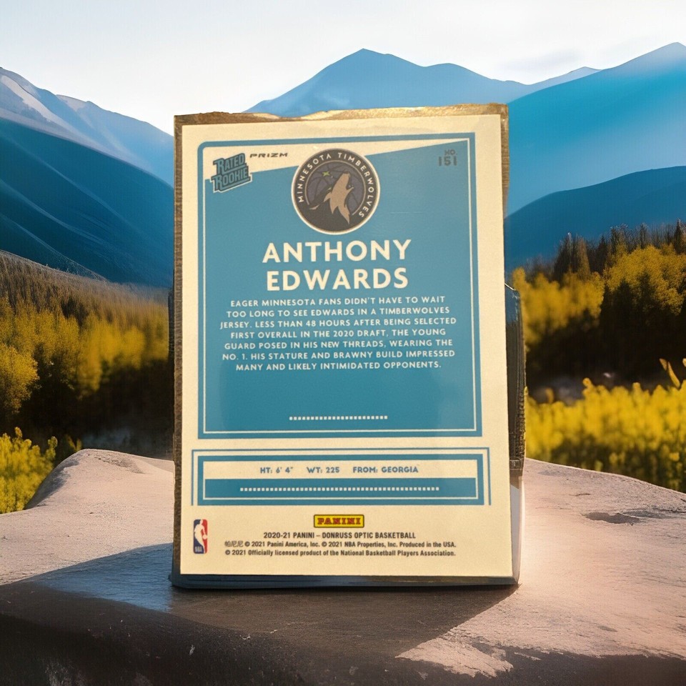 2020-21 Panini Donruss Optic ANTHONY EDWARDS SILVER PULSAR Rated Rookie ...