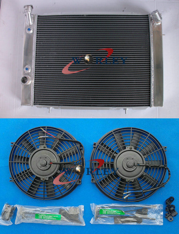 3 ROW ALUMINUM RADIATOR + 2 Fans for HOLDEN COMMODORE VB VC VH VK V8 79 ...