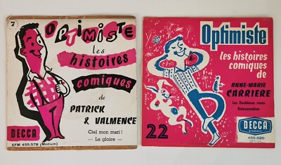 2 X 45 RPM EP VINYL OPTIMISTE ANNE MARIE CARRIERE(#22)/ PATRICK & VALMENCE(#7) | eBay
