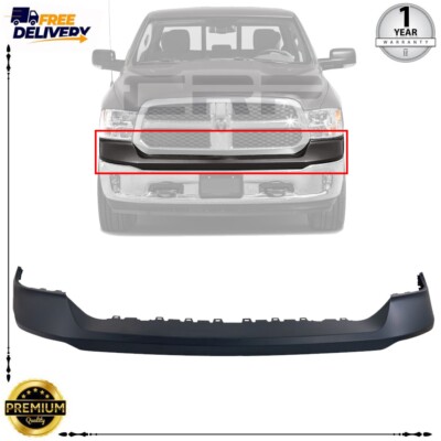 Front Bumper Cover Primed Upper Fascia For 2013-2018 Dodge Ram 1500 ...