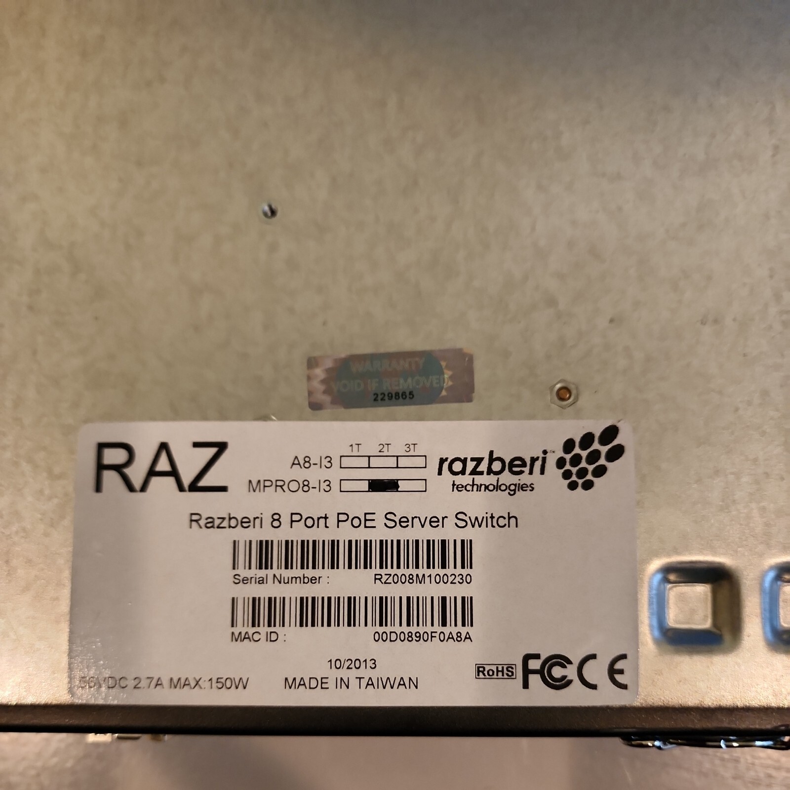 RAZBERI MP 8 PORT| RAZ-MPRO8-I3|SERVERSWITCH NO AC JUST SERVER | eBay