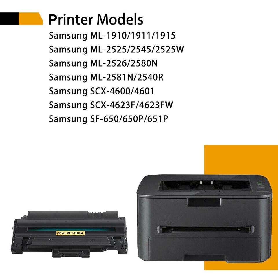 1PK MLT-D105L Toner Cartridge For Samsung ML-1910 ML-1915 ML-2525 ML ...
