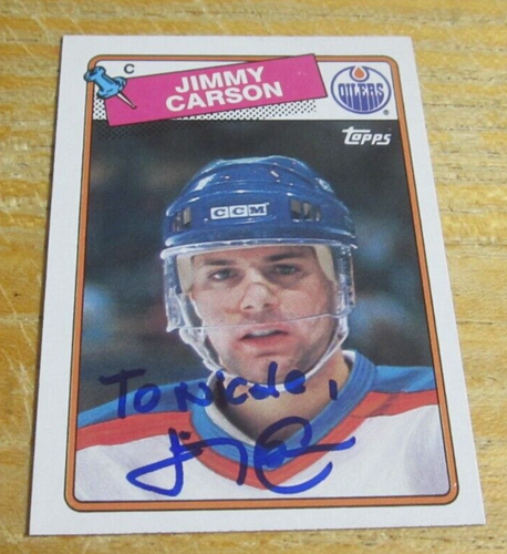 Jimmy Carson Autographed Signed 1988-89 Topps #9 Trading Card NHL ...