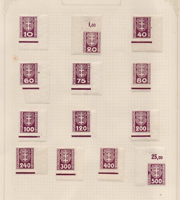 DANZIG Stamps 1921 Postage Due Short Set on Margins - Mint MH | eBay UK