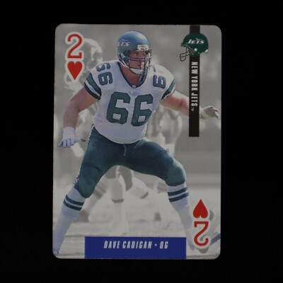 1994 Dave Cadigan New York Jets 2 of Hearts Ditkas Picks Playing Card ...