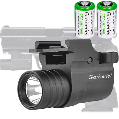 Tactical Gun Flashlight LED Rail Compact Pistol Light Mounted for 20mm ...