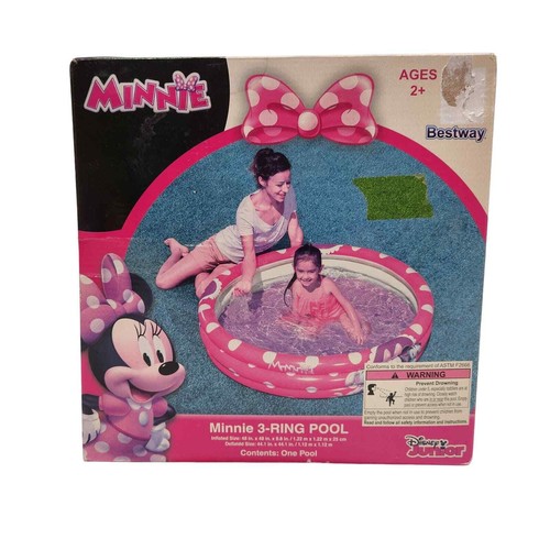 Disney Minnie Mouse 3 Ring Swimming Pool Inflatable Bestway Pink Black ...