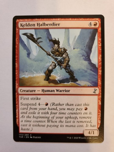 MTG Magic The Gathering Card Keldon Halberdier Creature Human Warrior ...