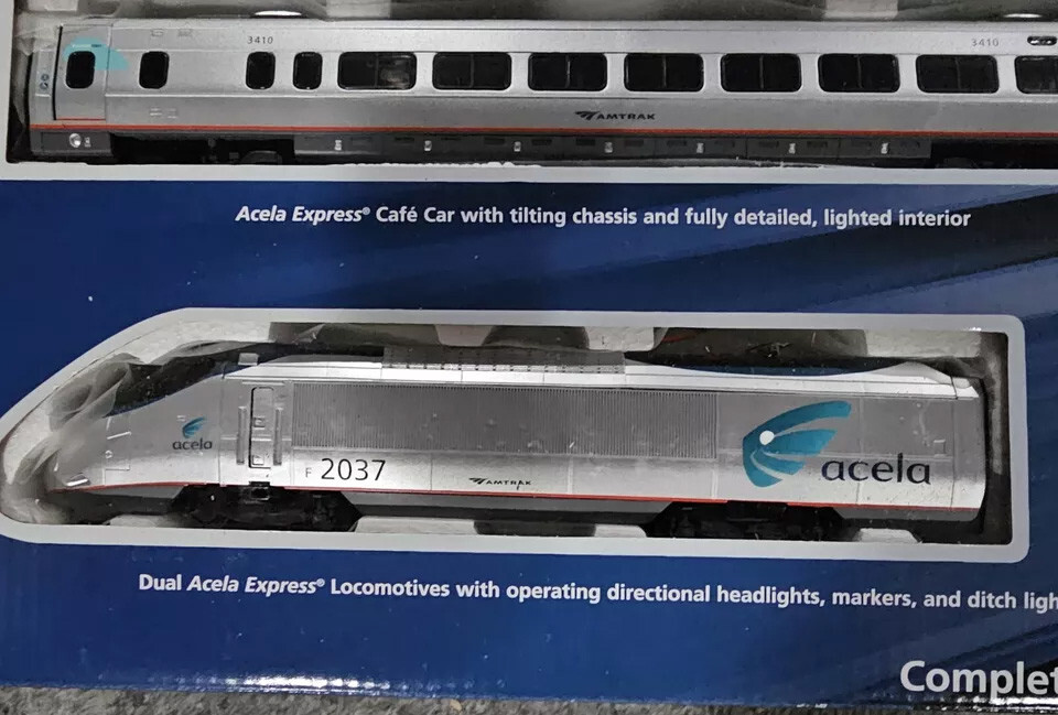 Bachmann Amtrak Acela Express Electric Train Set w/ E-Z Track HO Scale ...