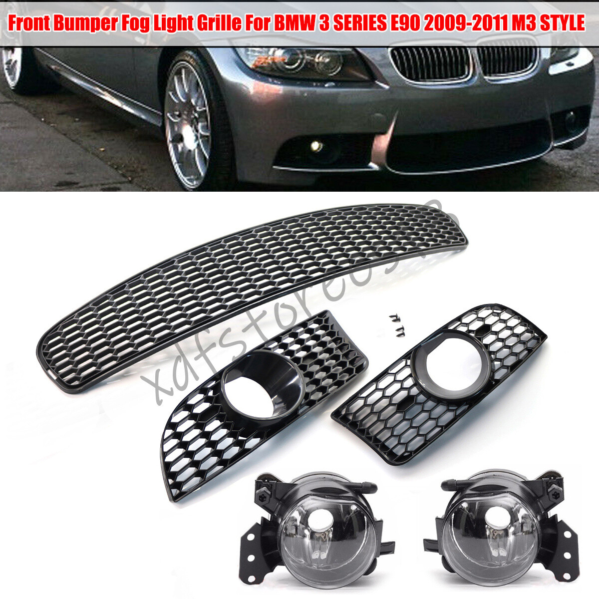 Front Lower Center Grille Bumper Fog Light Grill Set For BMW E90 M3 ...
