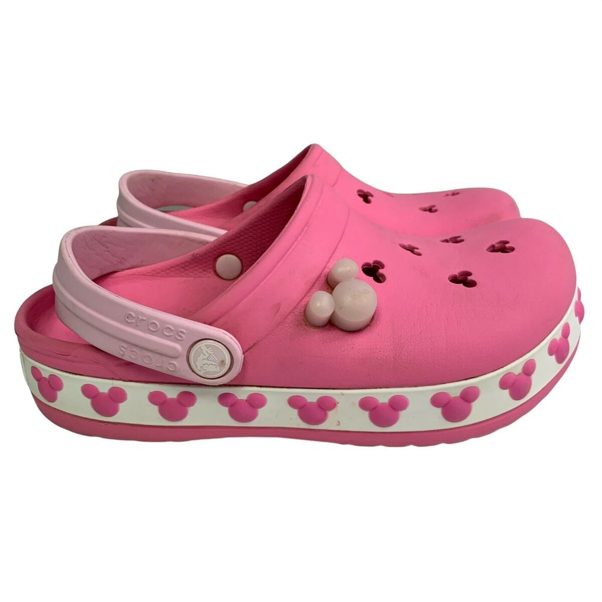 Crocs Crocband Disney Minnie Mouse Clogs size J2 Girls 2 Crocs Crocband Disney Minnie Mouse Clogs size J2 Girls 2