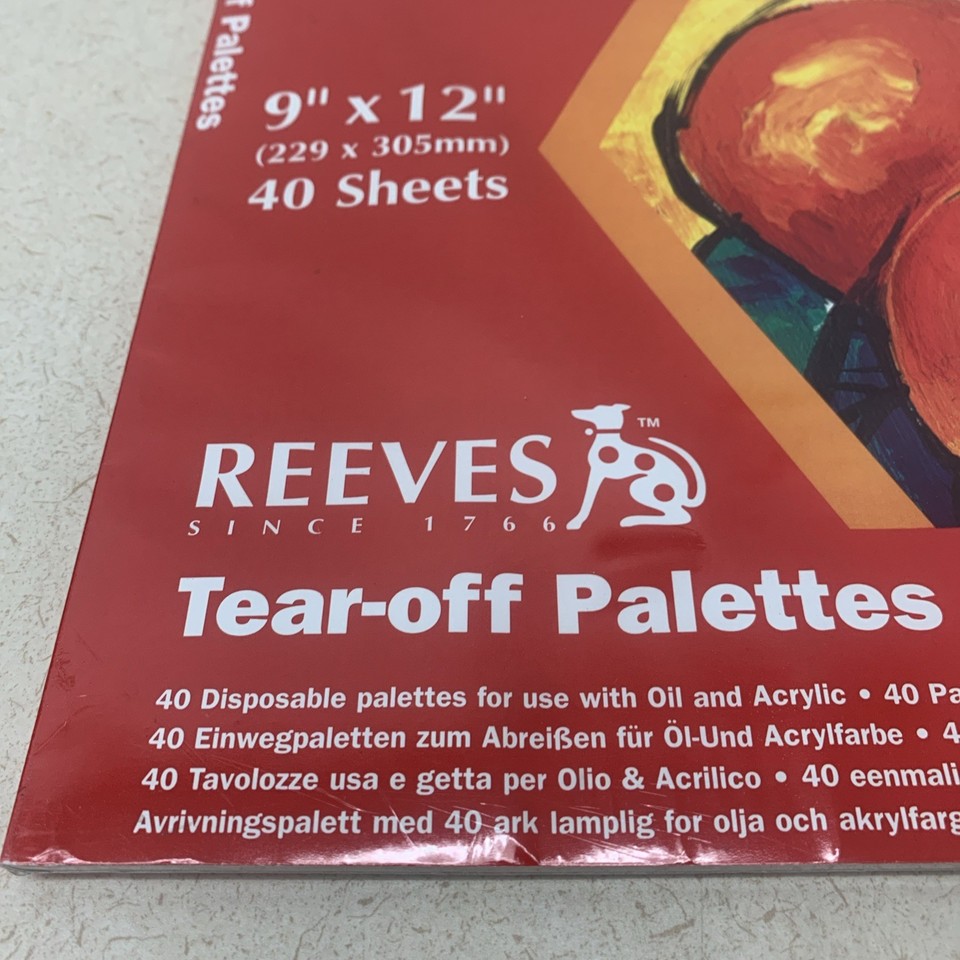 NEW Reeves Tear Off Paper Paint Palette 40 Sheets 9”x12” Oil & Acrylic ...