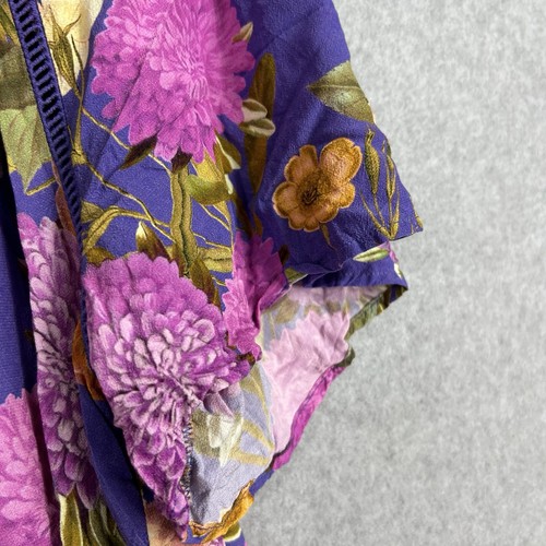 Sussan Top Viscose Floral Flower Purple Orange Blue Stunning Garden ...