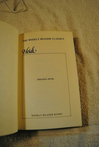 Heidi By Johanna Spyri 1983 Weekly Reader Edition Hardcover | eBay
