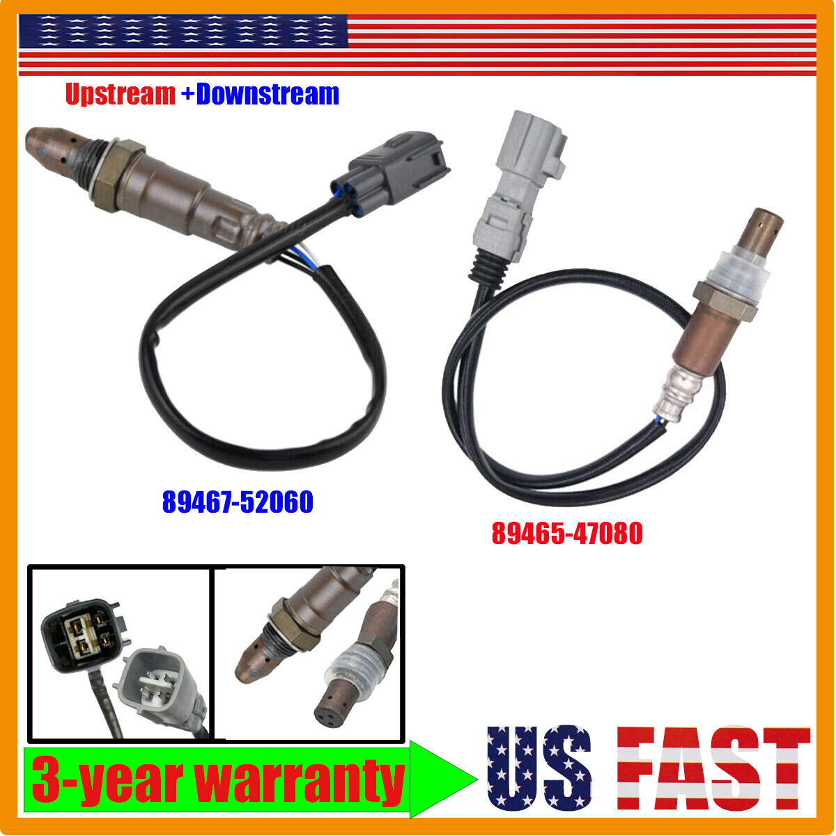For 2010 2011 2012-2015 Toyota Prius 1.8L 2pcs Oxygen O2 Sensor 1&2 ...