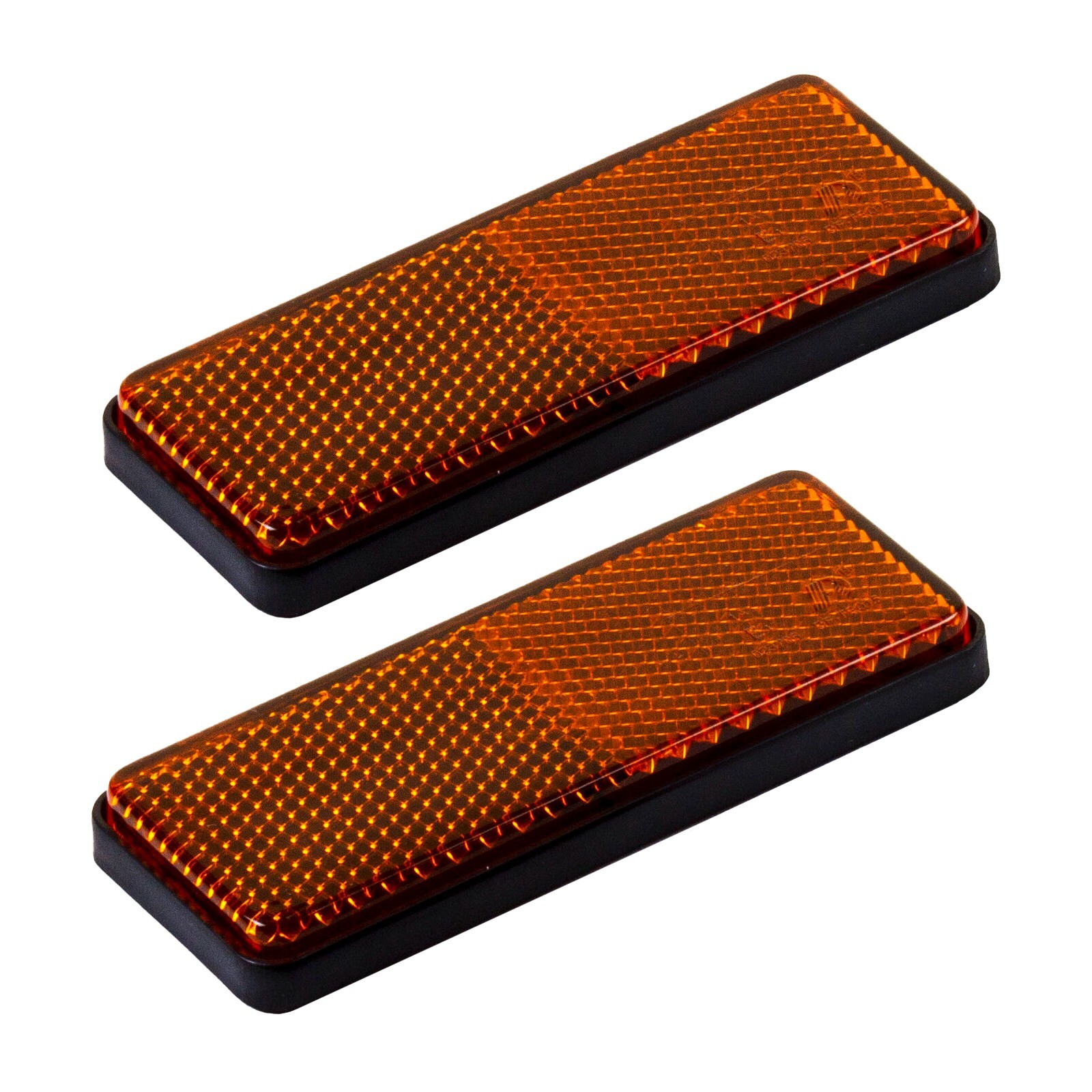 2x+Amber+Rectangular+Reflectors+Self+Adhesive+Stick+on+Side+Markers ...