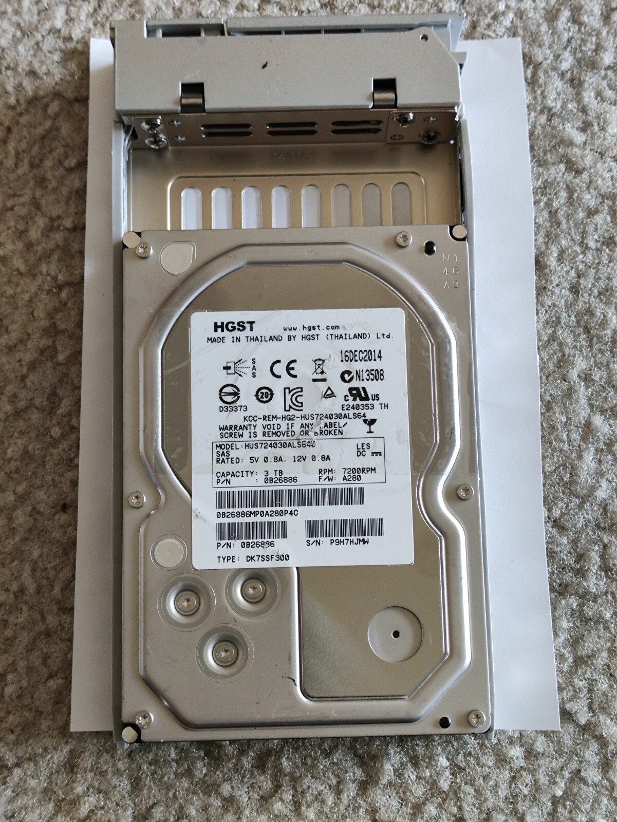 Hitachi Ultrastar 7 K4000 3TB SAS Hard Drive - (HUS724030ALS640) for ...