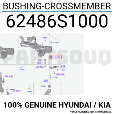 62486S1000 Genuine Hyundai / KIA BUSHING-CROSSMEMBER | eBay