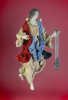 Angel Nativity Neapolitan Art Presepiale 17 11/16in Sculpture | eBay