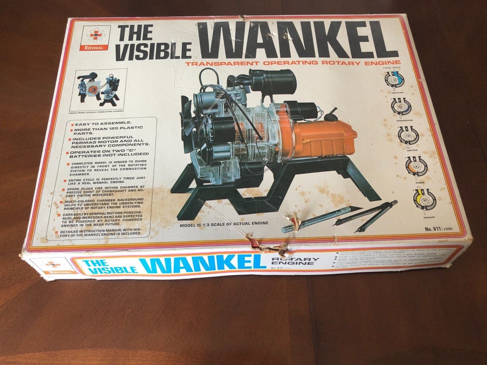 Vintage Renwal Visible Wankel Rotary Engine - Plastic Model Kit 1/3 ...