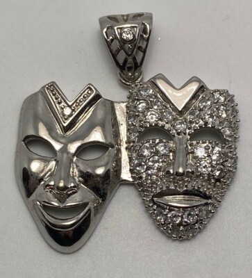 NEW .925 Sterling Silver Good vs Evil Masks Charm | eBay