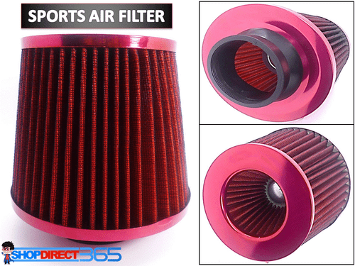 Universal Red Finish Car Air Filter Induction Kit - High Power Sports ...