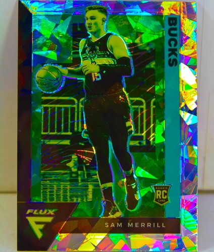 Sam Merrill RC 2020-21 Flux Fanatics Silver Cracked Ice Prizm Rookie ...