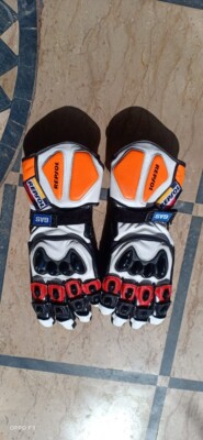 Repsol Motorbike/Motorcycle Cowhide Leather Racing Gloves | Multicolor ...