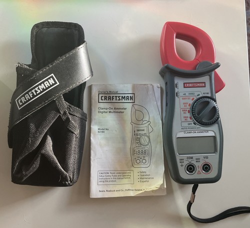 Craftsman Model 82180 Clamp-On Ammeter Digital Multimeter with case ...