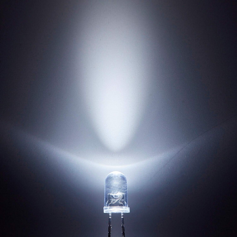 100 pcs 5mm Ultra Clear White LED Diode Lights Bulbs Self Flashing NEW ...