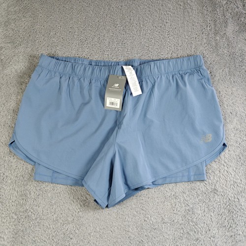 NEW BALANCE Sport Short 2IN1 Women’s XL WS51465 Lt Blue | eBay