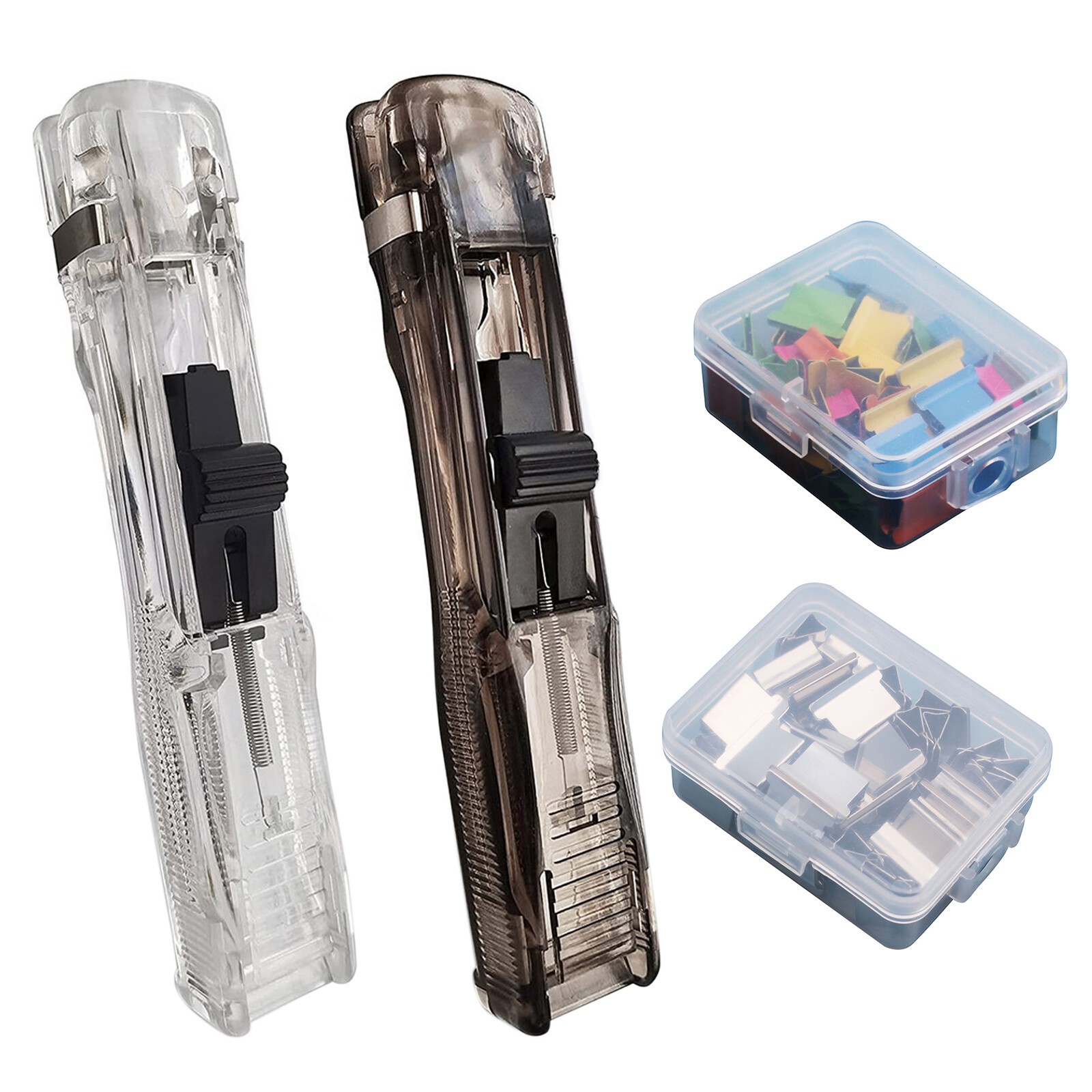 2pcs Clip Pusher Reusable Push Clip Stapler Transparent Handheld for ...