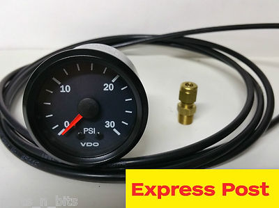 VDO 52mm 30 psi BOOST GAUGE AND VDO LINE KIT AUTOMOTIVE 4WD BRAND NEW ...