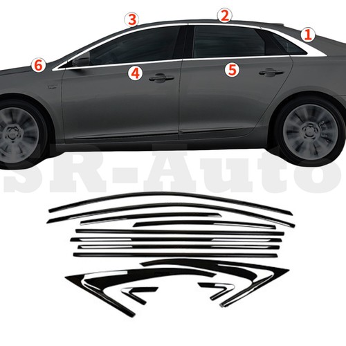 For Cadillac XTS 2013-2019 Black Steel Car Window Sill Molding Strip ...