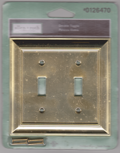 Allen + Roth Light Switch Cover Double Toggle Antique Brass Wall Plate ...