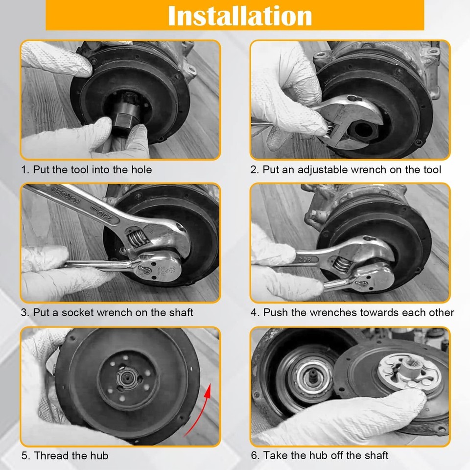 A/C Compressor Clutch Hub Remover Tool for Drive Hub Denso Clutchless ...