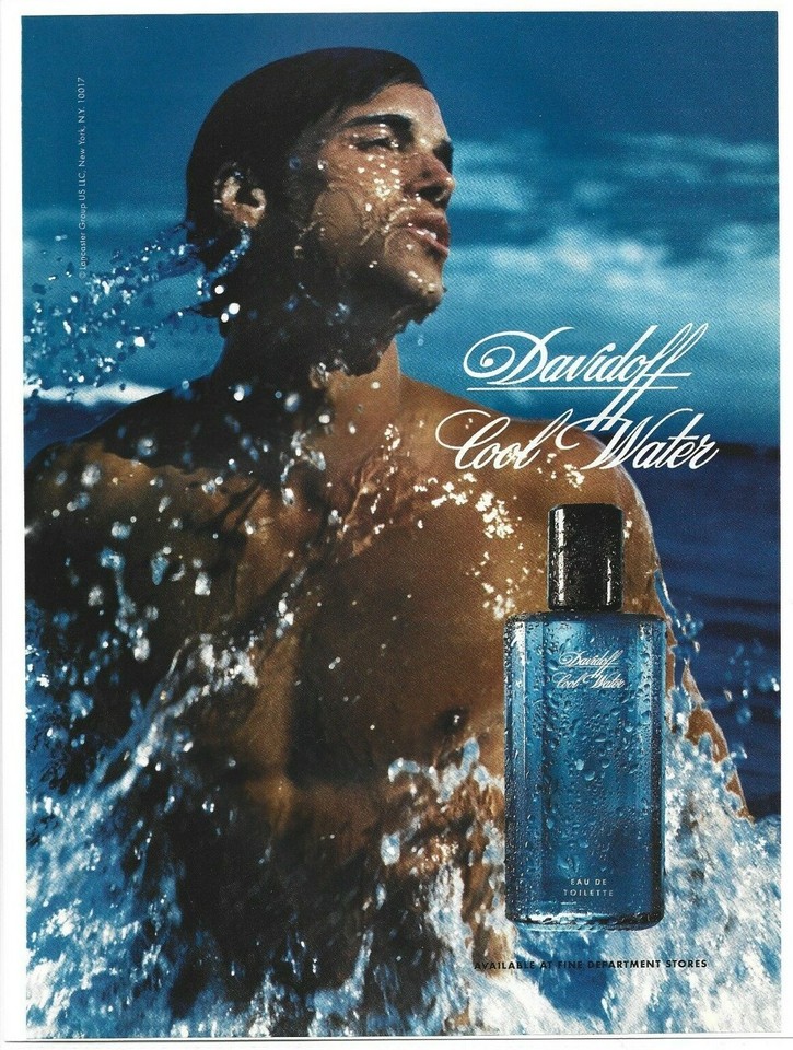 Davidoff Cool Water Print Ad, Male Model Ocean Water Splash, Davidoff ...