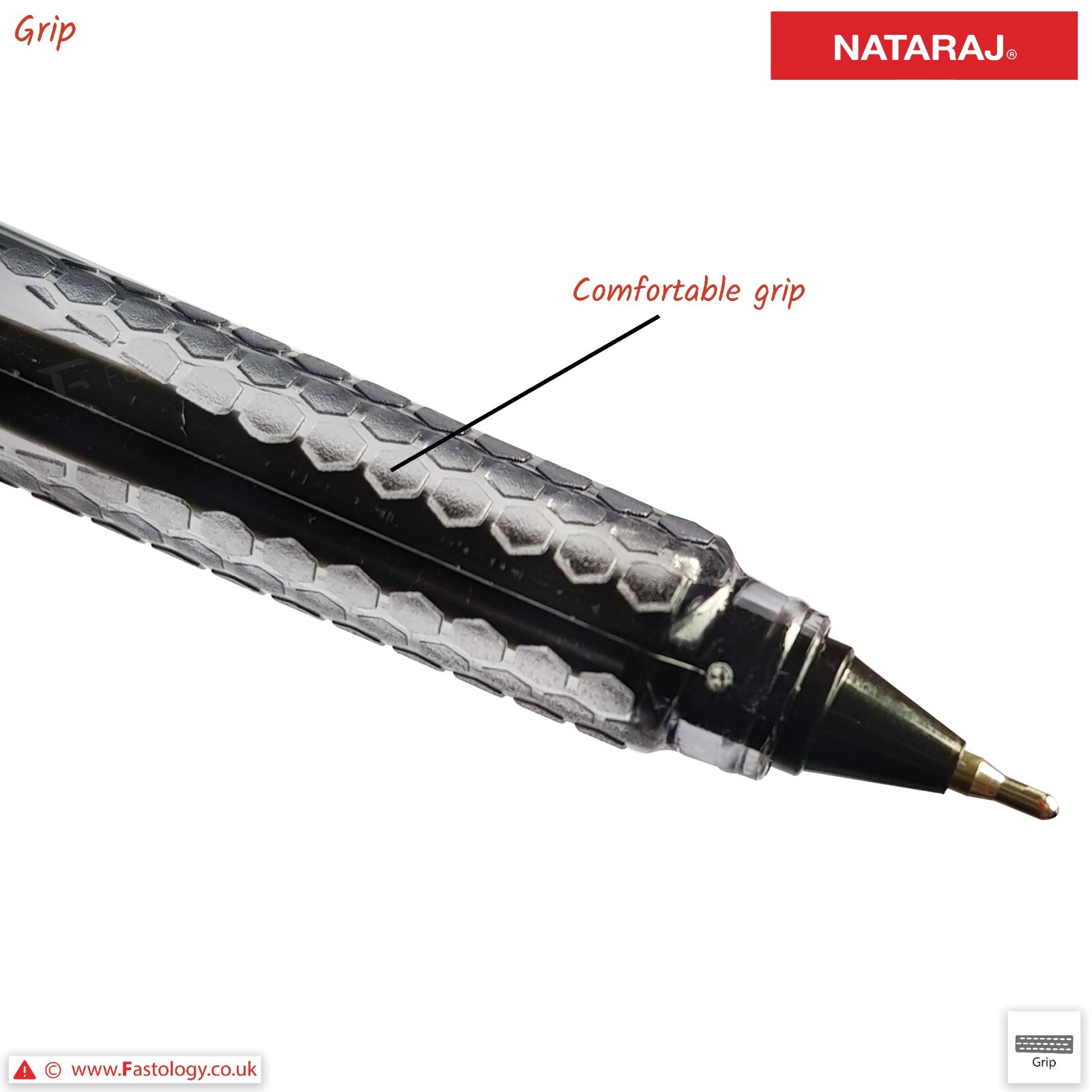 BLACK BLUE Ballpoint Pens 0.7mm Fine Point NATARAJ 621Fine Biro Writing ...