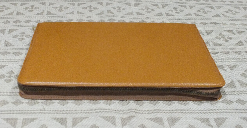 Vintage Tan faux Leather Pliacraft Writing Case Zipped wallet Basildon ...