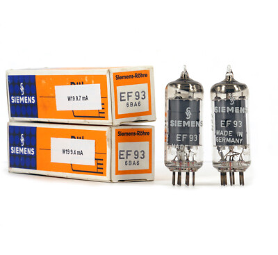 MATCHED PAIR EF93/6BA6 SIEMENS NOS GERMANY Tube Röhre Lampe Valve 진공관 ...