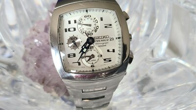 Seiko Premier Chronograph Alarm Sapphire Crystal 38mm Men's Watch 7T62 ...