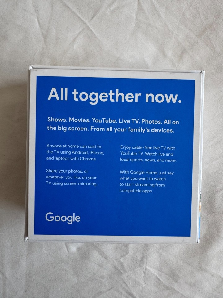 Google Chromecast Streaming Media Player HDMI Complete w/Box Cable ...