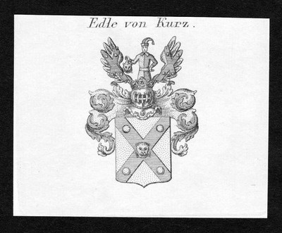 1820 Joseph Felix Short Emblem Coat of Arms Heraldry Copperplate ...