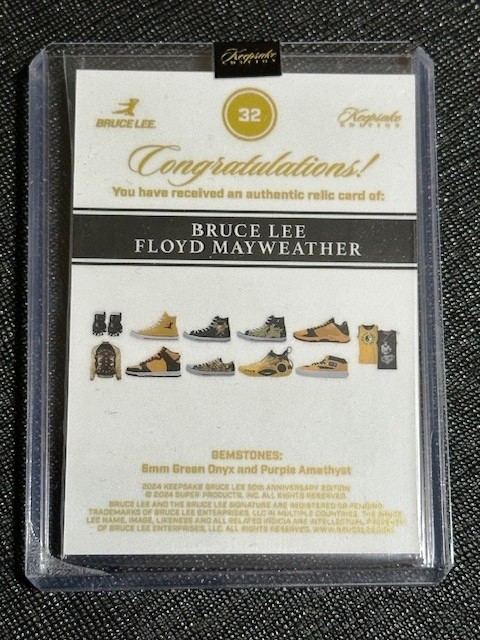2025 Keepsake Bruce Lee Floyd Mayweather Dual Relic Patch Gem ...
