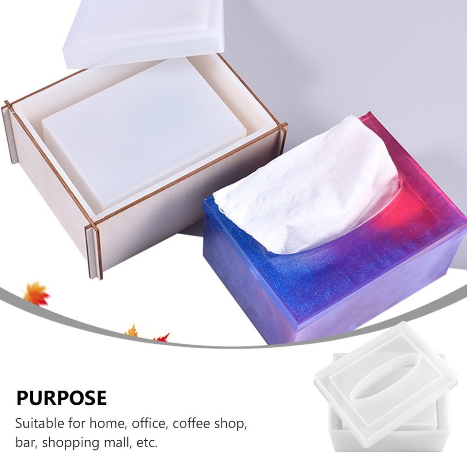 1 Set Tissue Box Mold Silicone Tissue Holder Mold Mould Silicone Mold ...