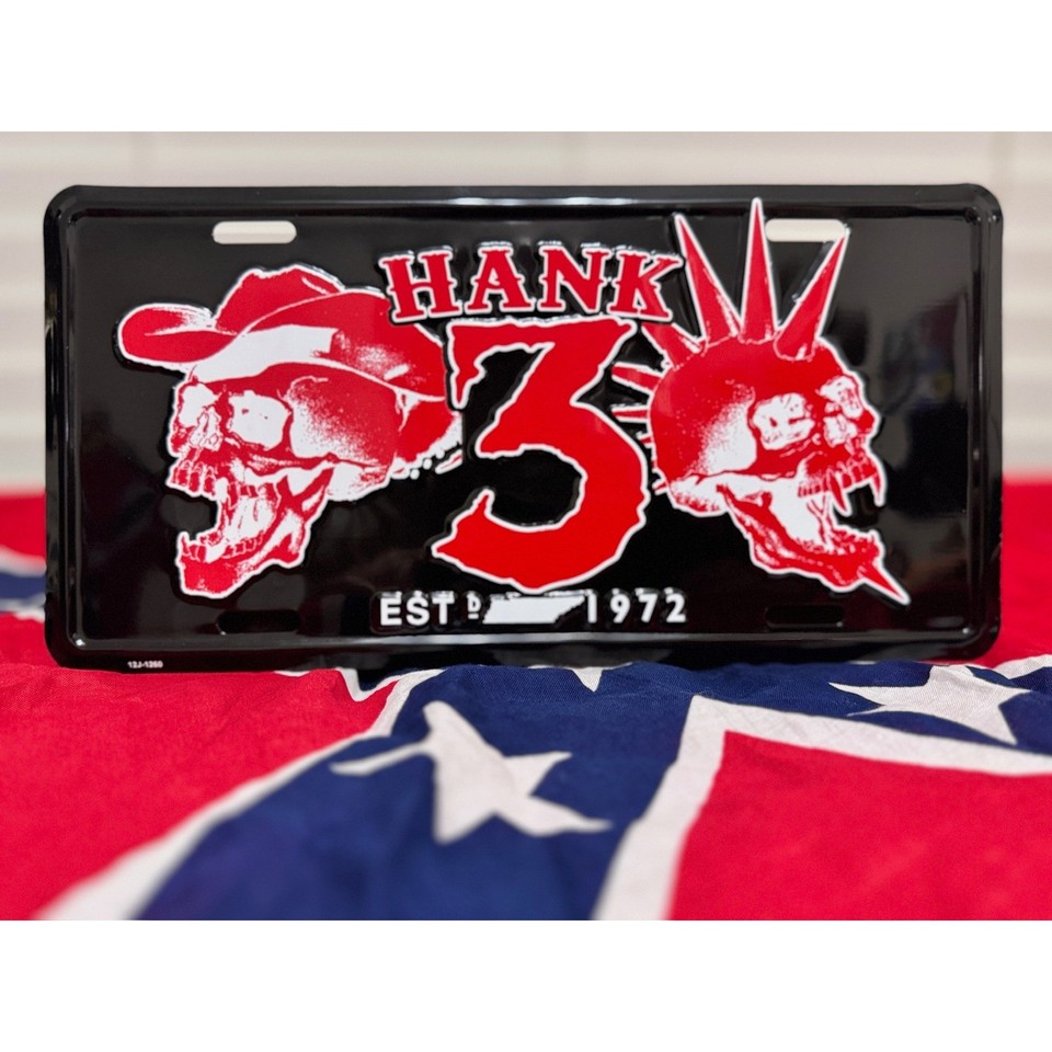 Hank 3 band license plate Hank Williams III NWOT | eBay