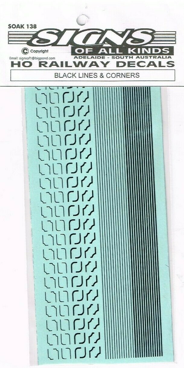 BLACK LINES & CORNERS DECAL SHEET 138 | eBay Australia