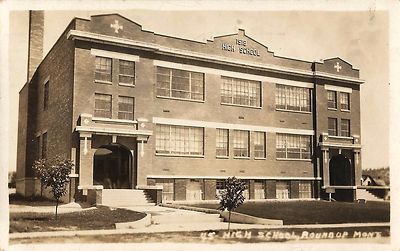 Postcard Montana Roundup High School RPPC Musselshell County Postmark ...