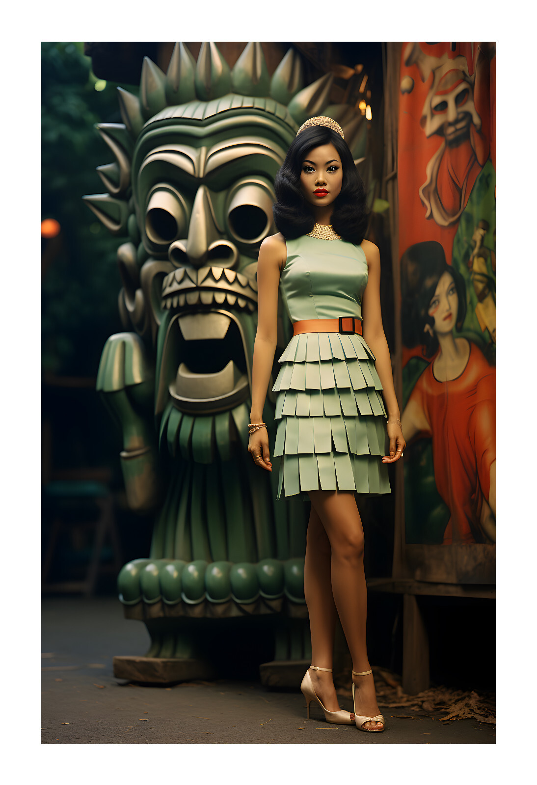 1960s Vintage Tiki Oasis Hula Dancer Art Print tk1 - International ...